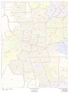 Amazon.com : Sacramento, California Zip Codes - 36" x 48" Paper Wall ...