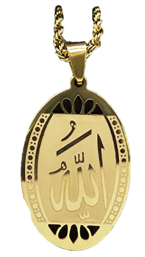 Stainless Steel Allah Locket Charm Islamic Quran Moshaf Choker Necklace ...