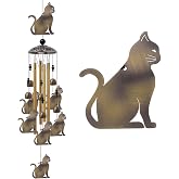 Amazon.com : Garden Cat Wind Chimes Outdoor Indoor Decor - with 4 Tubes ...