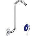 Nuodan Shower Head Extension Arm with Flange, S Shaped High Rise ...