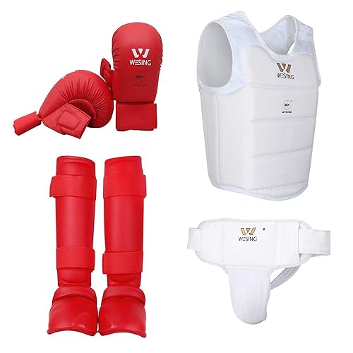 Wesing Karate Protective Gears Set with Chest Guard Gloves Groin ...