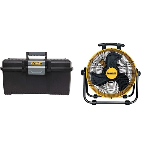 DEWALT Tool Box, One Touch, 24-Inch with High-Velocity Industrial Fan ...