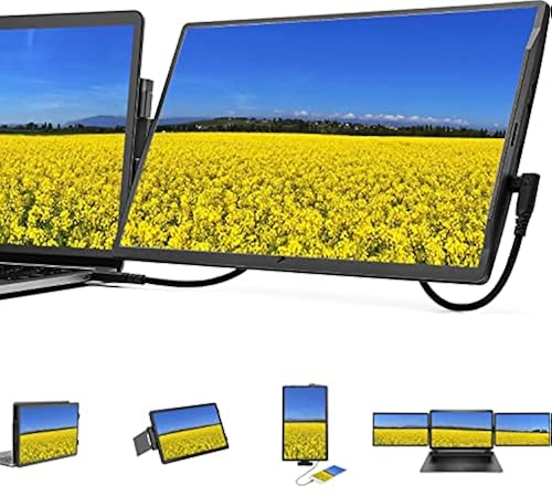 ZTGD 14.1” Laptop Screen Extender, 1920x1080 Portable Monitor, Foldable ...