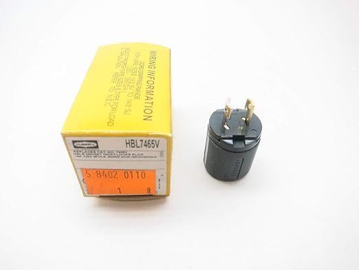 HUBBELL HBL7465V Midget Twist-Lock Plug 2P 2W 15A AMP 125V-AC: Amazon ...