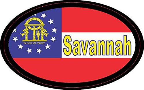 Amazon.com: StickerTalk Oval Savannah Georgia Flag Vinyl Sticker, 4 ...