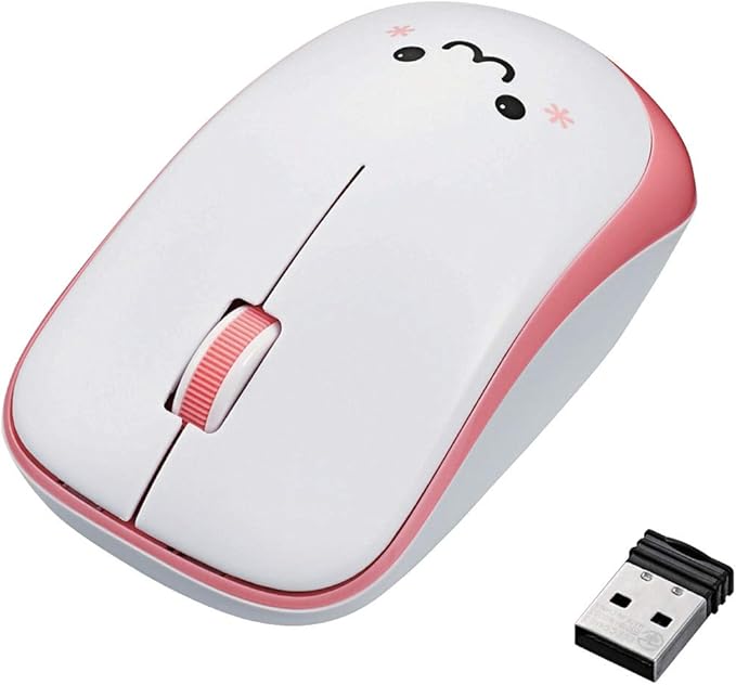 ELECOM M-IR07DR Series Wireless IR LED Mouse with 3 Buttons for Left and Right-Handed, Pink ...