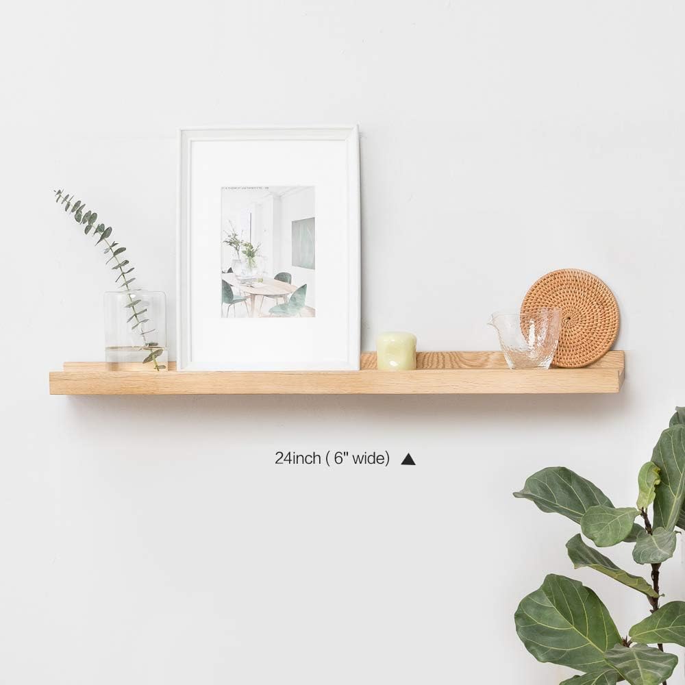 INMAN HOME 24" Rustic Solid Oak Timber Block Floating Shelf Wooden ...