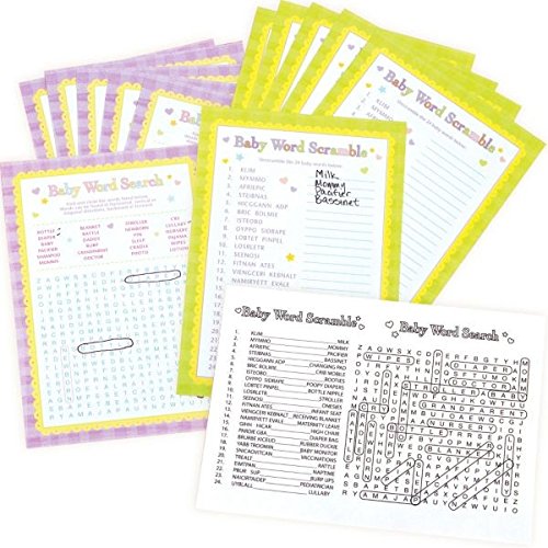 Buy Amscan Baby Shower Word Scramble And Baby Word Search Games Online 