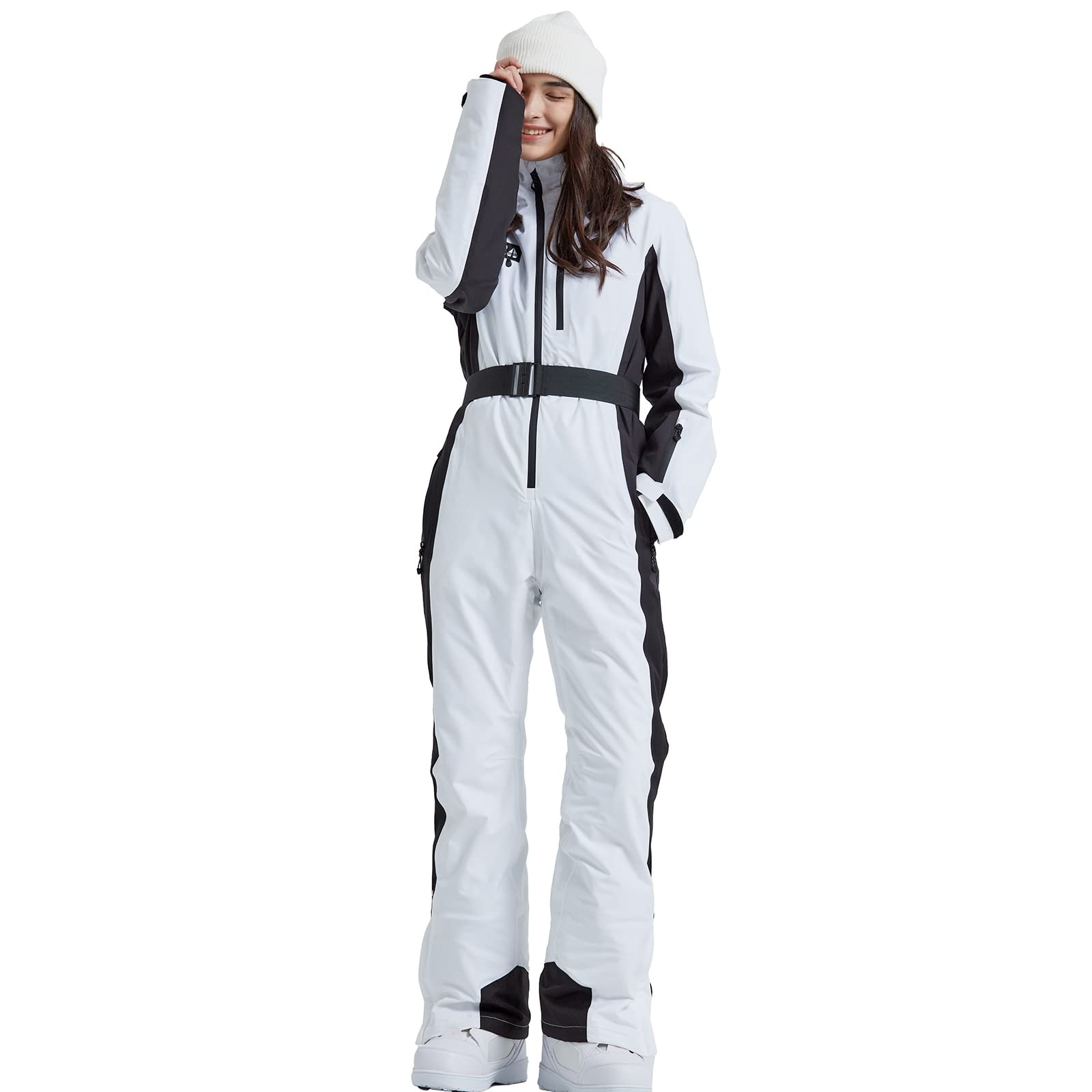 HOTIAN Women One Piece Ski Suits Slim Fit Overalls Jumpsuits Waterproof ...