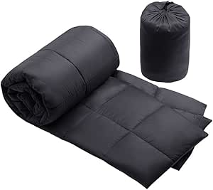 Amazon.com: Premier Comfort Packable Down Alternative Throw Black 50x60 ...