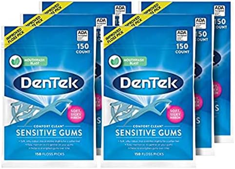 DenTek Comfort Clean Sensitive Gums Floss Picks, Soft & Silky Ribbon ...