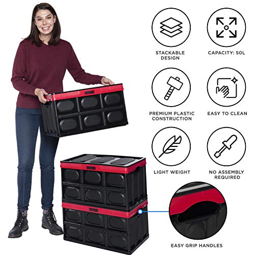 DuraBox Collapsible Folding Storage Bins - Stackable Containers for ...