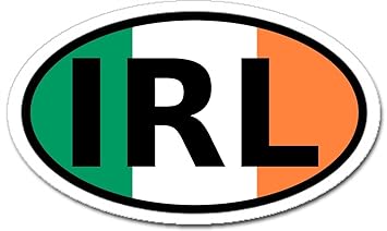 Ireland IRL and Irish Flag Car Bumper Sticker Decal Oval: Amazon.co.uk ...