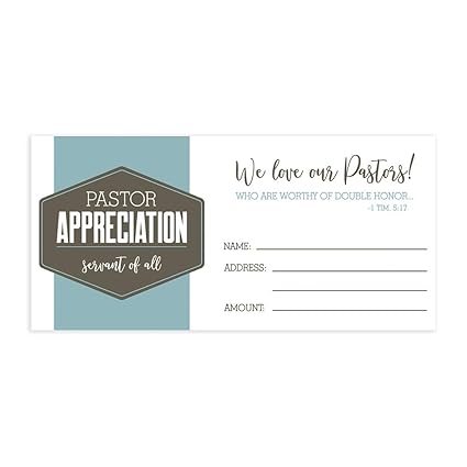 Pastor Appreciation Offering Envelope - Pastor Appreciation - Servant ...