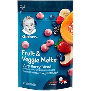 Gerber Fruit and Veggie Melts, Very Berry Blend, 1 Ounce (Pack of 7 ...