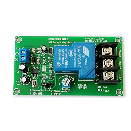 Taidacent 12V 30A Timing Delay Relay Module NE555 Timing On Off Switch ...
