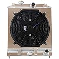 Amazon.com: ALLOYWORKS 3 Row Aluminum Radiator Fan Shroud Kit For Honda Civic EJ/EK/Civic DEL ...