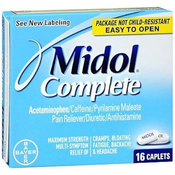 Amazon.com: Midol Maximum Strength Teen formula Caplets, 24-Count (Pack ...