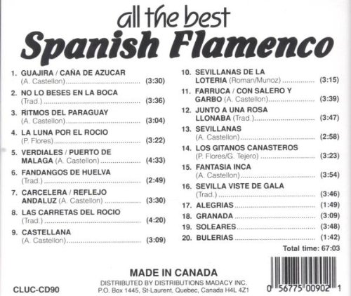All the Best Spanish Flamenco by Various Artists (CD, Jan-1992, Madacy ...