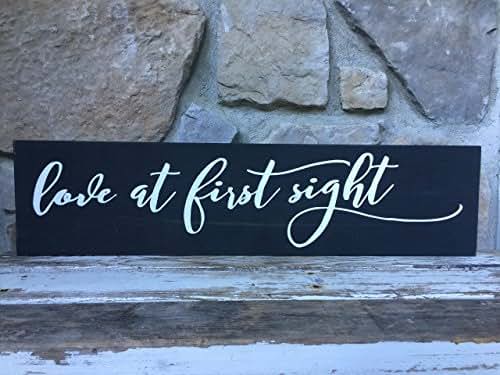 Amazon.com: Love at first sight - 6"x24" wood sign: Handmade