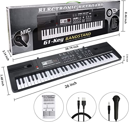 WOSTOO Kids Piano Keyboard, 61 Keys Multi-Function Electronic Keyboard Educational Toy ...