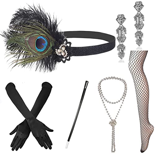 1920s Great Gatsby Accessories Set for Women,Costume Flapper Headpiece ...