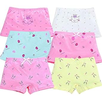 IPBEN 6 Pack Bragas Niña Ropa Interior Niñas Algodón Braguitas ...