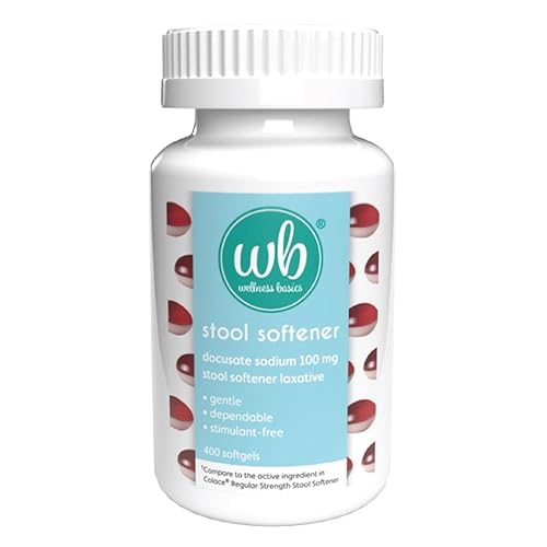 Wellness Basics - Stool Softener with Docusate Sodium (100mg - 400 ...