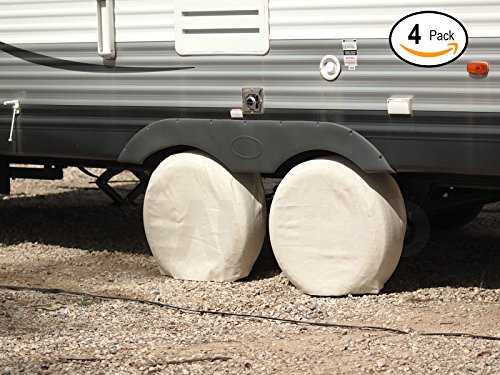 RamPro 4 Canvas Wheel Covers Set, Heavy Duty 28" Diameter RV Tire ...