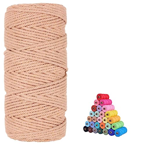 FLIPPED 100% Natural Macrame Cord,3mm x109 Yards Macrame Cords Colored ...