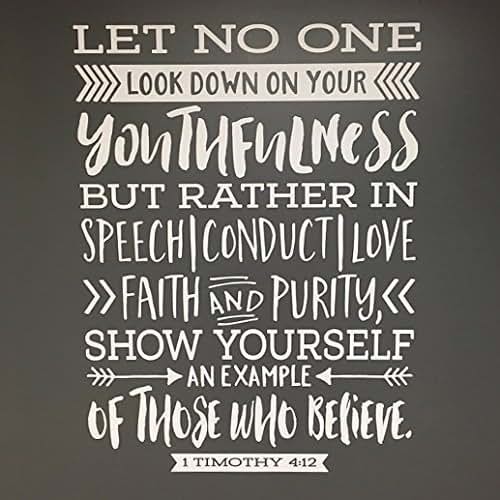 Amazon.com: 1 Timothy 4:12 Let no one look down on you Vinyl Wall Decal ...