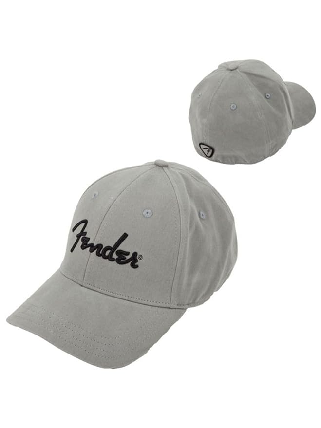 Amazon.com: Fender Logo Stretch Cap, Grey - Small/Medium: Musical ...