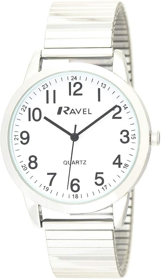 RAVEL Mens Analogue Classic Quartz Connected Wrist Watch with Stainless ...