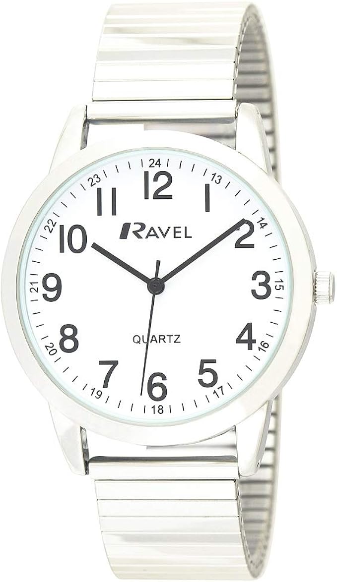 RAVEL Mens Analogue Classic Quartz Connected Wrist Watch with Stainless ...