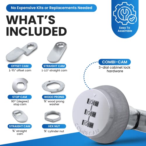 Combi-Cam Combinated Lock 7850R - Large Chrome Cam Lock | Keyless 3 ...