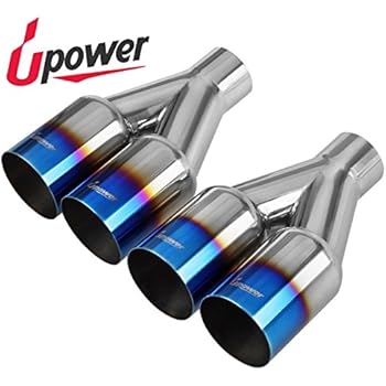 Amazon.com: Dual 4.0" Quad Style Gloss Black Exhaust Tips for Dodge ...