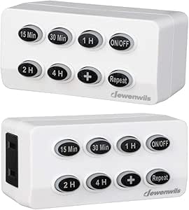 DEWENWILS Auto Shut Off Timer Outlet with Repeat Function and Lit Up ...