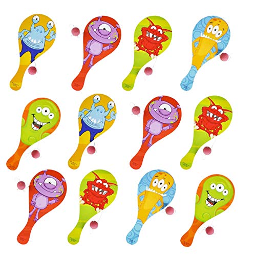 Kicko Monster Paddle Ball with String for Halloween, Party Supply, Fun ...
