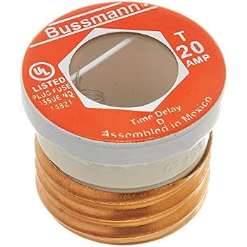 Bussmann T-20 20 Amp Type T Time-Delay Dual-Element Edison Base Plug ...