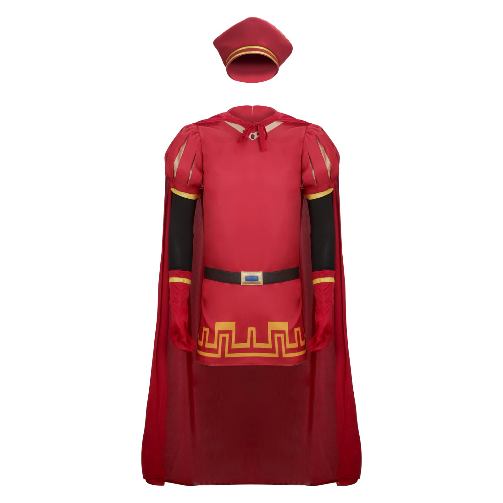 Todollcos Adult Mens Cosplay Costume Outfit Red Cloak Tops Hat Full Set ...