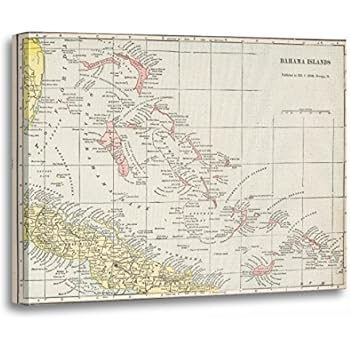 Amazon.com: One Treasure Limited Bahamas Map: Prints: Posters & Prints