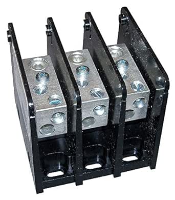 Power Distribution Block, 175 Max. Amps, Number of Poles: 3, Primary Wire Range (AWG): 14 to 2/0 ...