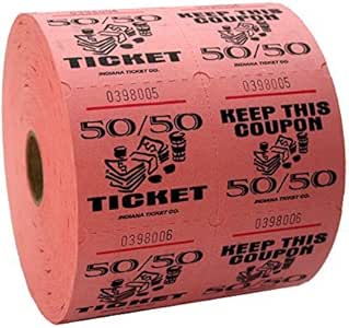 Amazon.com : Pink 50/50 Raffle Tickets : roll of 1000 : Office Products