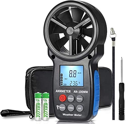 Anemometer Barometer Handheld, ANNMETER AN-100WM Wind Speed Chill ...