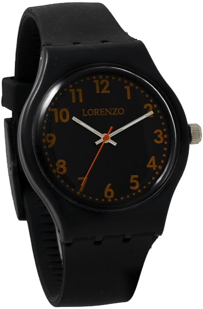 Lorenzo Men's | Night Black Silicone Band Watch | LZ01-BLACK: Marciano ...