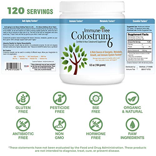 Immune Tree All Natural 100% Bovine Colostrum Powder | Maximum Strength ...