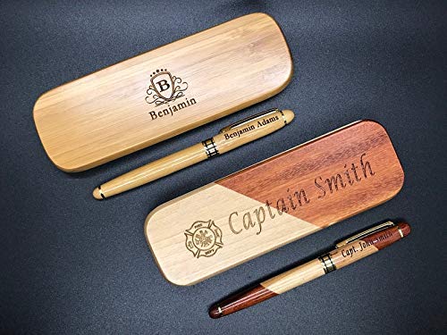 Custom Engraved Wood Pen Set With Maple and Rosewood Finish, Executive ...