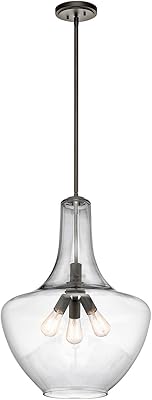 Kichler 42046NICS Everly Pendant 1-Light, Brushed Nickel - - Amazon.com