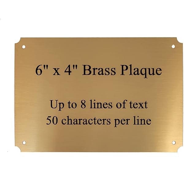 Engraved Plaque Custom Engraved Black Brass Plate - 1x4 Size ...