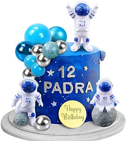 DRWATE 24 PCS Astronaut Space Cake Toppers Outer Space Astronaut ...